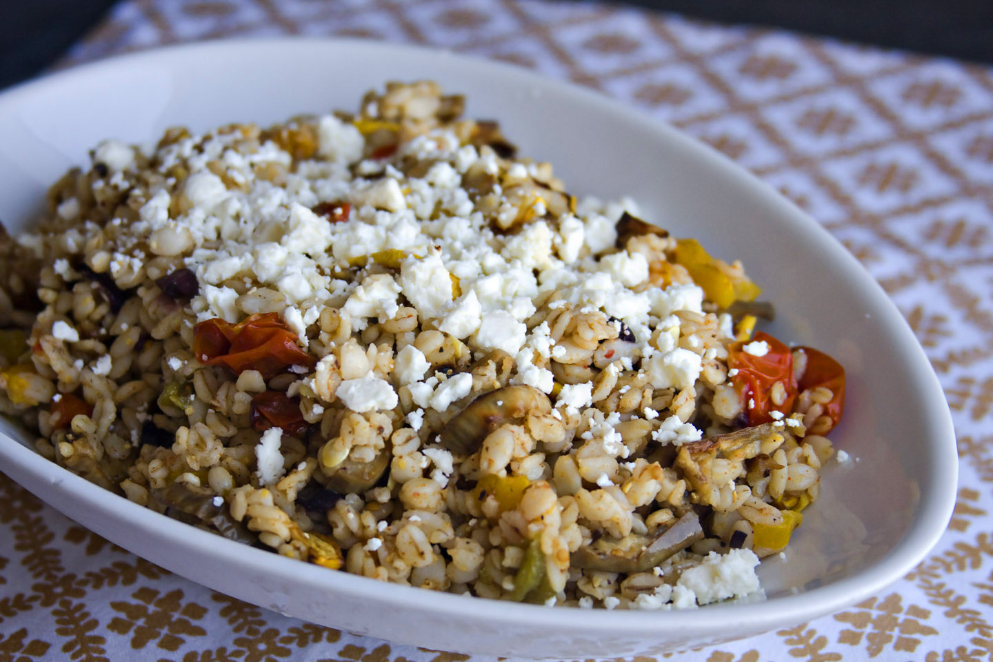 Erin's Food Files » Mediterranean Roasted Veggie Barley Salad